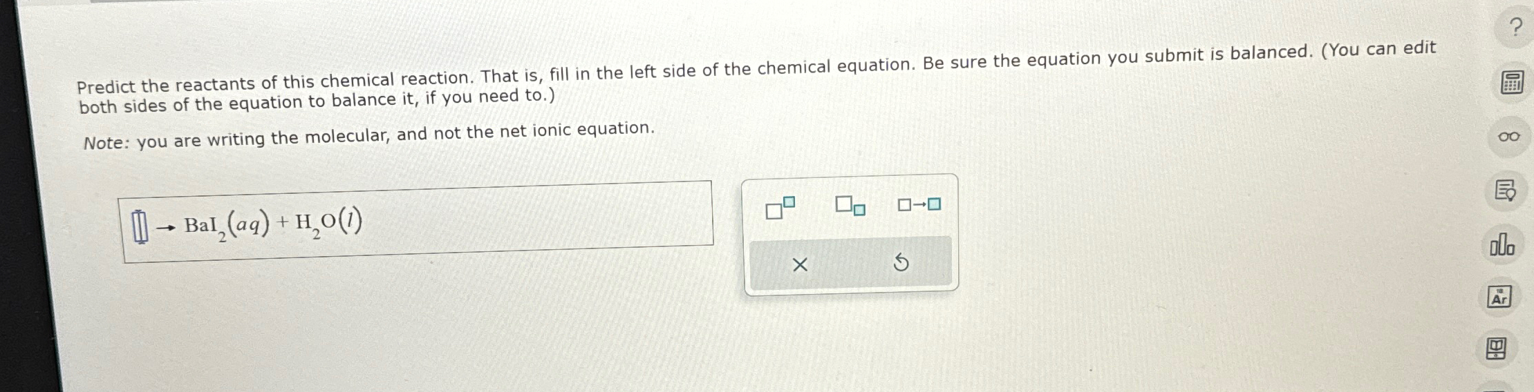 Solved Predict the reactants of this chemical reaction. That | Chegg.com