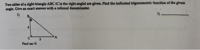 Solved Two sides of a right triangle ABC (C is the right | Chegg.com