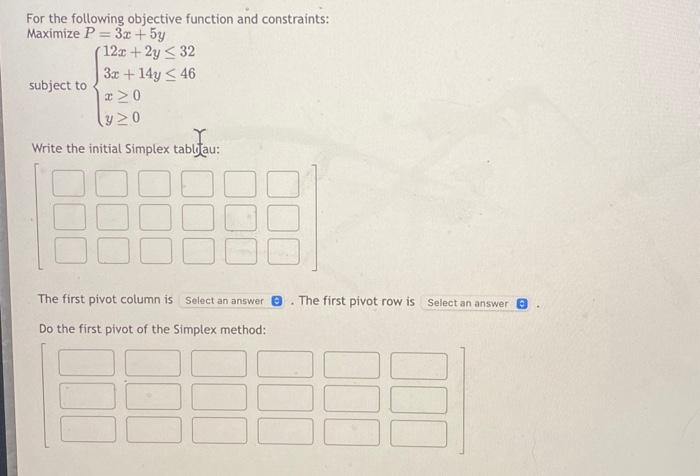 Solved For the following objective function and constraints: | Chegg.com