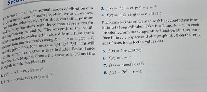 Solved problems 1-4 deal with normal modes of vibration of a | Chegg.com