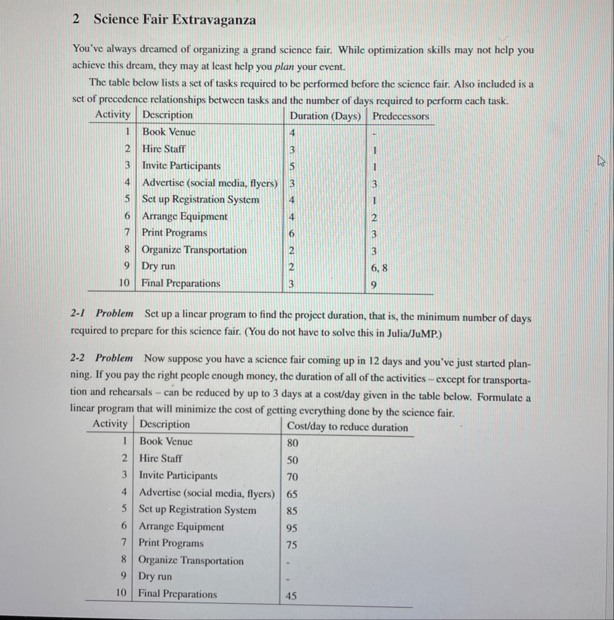 Solved 2 ﻿Science Fair ExtravaganzaYou've always dreamed of | Chegg.com