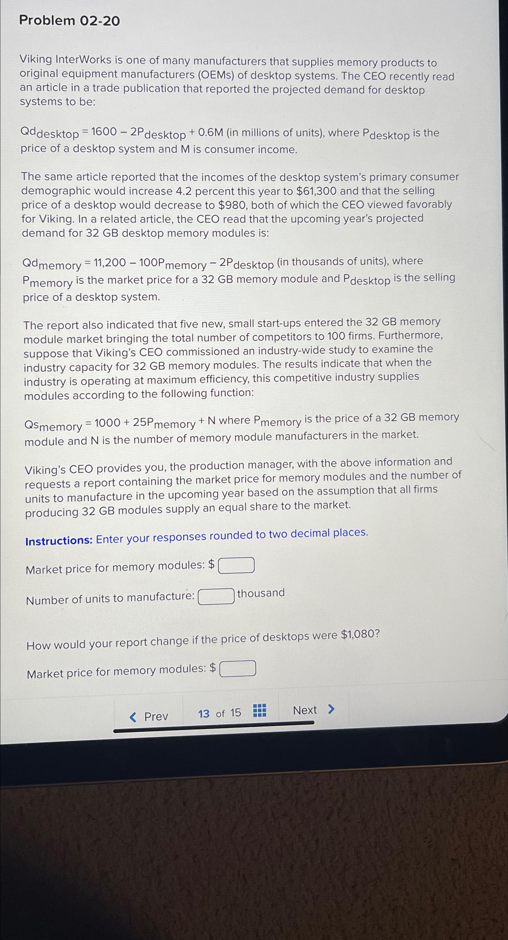 Solved Problem 02-20Viking InterWorks is one of many | Chegg.com