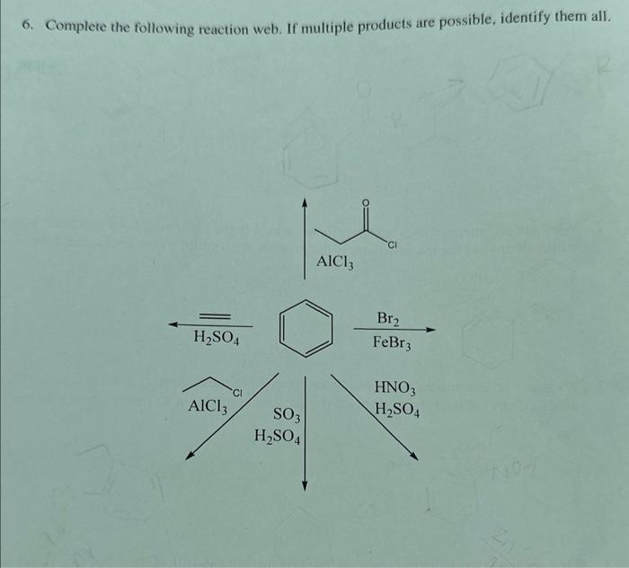 6. Complete the following reaction web. If multiple | Chegg.com