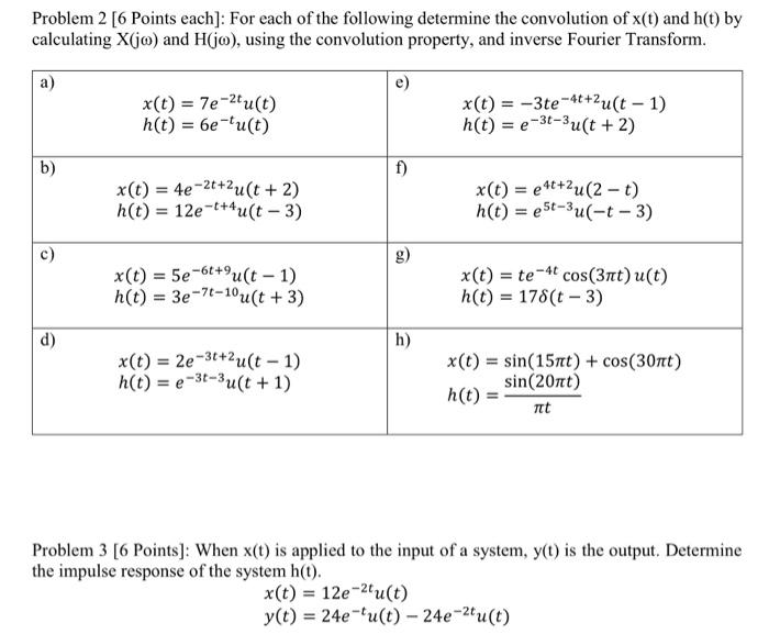 Solved Problem 2 [6 Points each]: For each of the following | Chegg.com