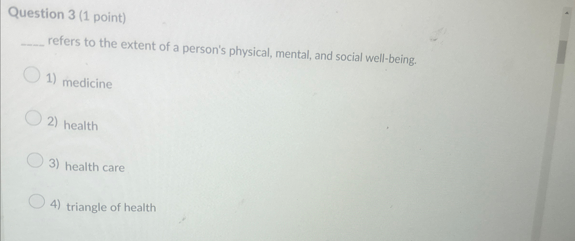 Solved Question 3 (1 ﻿point)refers to the extent of a | Chegg.com