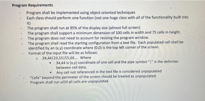 Solved Program Requirements Program Shall Be Implemented 