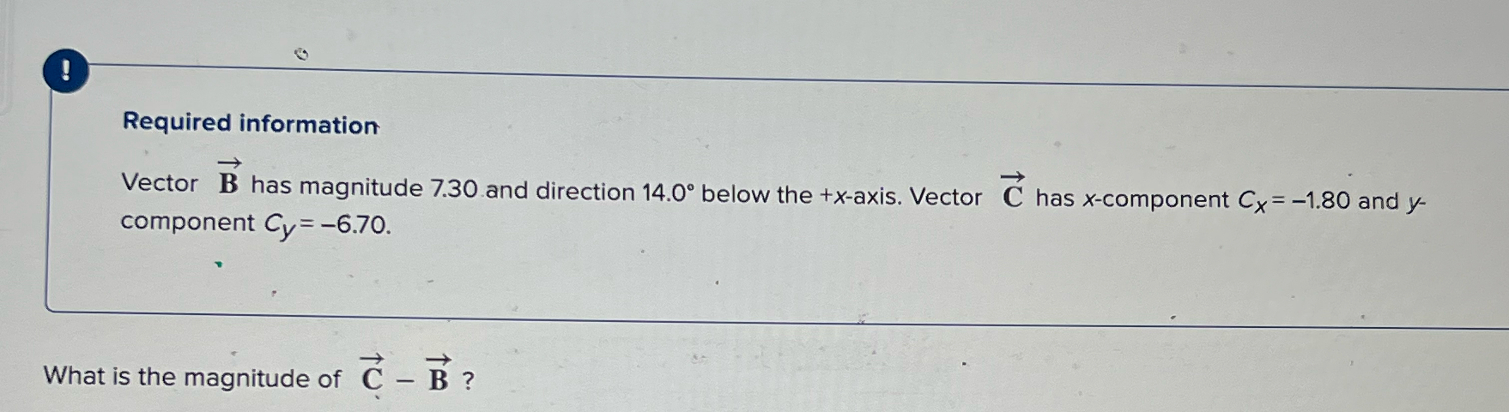 Solved !Required informationVector vec(B) ﻿has magnitude | Chegg.com