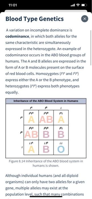 Solved х Blood Type Genotypes Unanswered Match the genotypes | Chegg.com