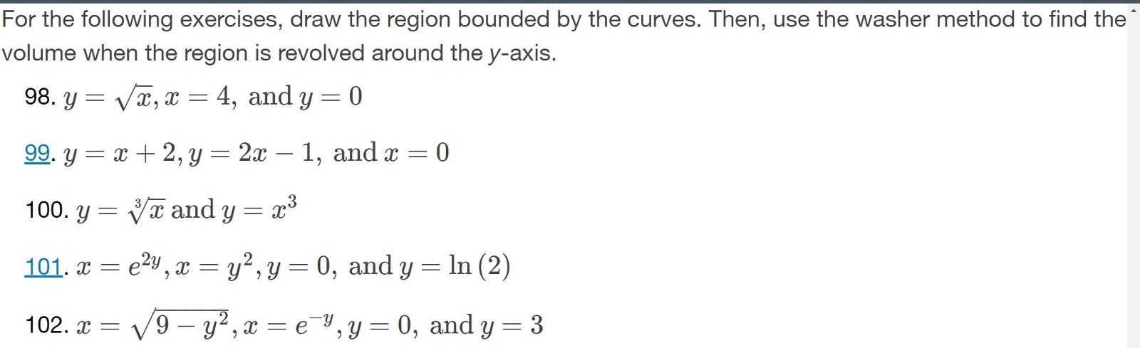 Solved For the following exercises, draw the region bounded | Chegg.com