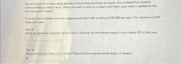 Solved The principal of compounding applies to more than | Chegg.com