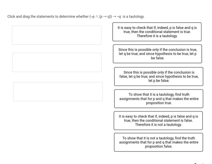 Solved Click and drag the statements to determine whether | Chegg.com