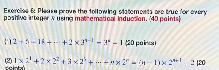 Solved Exercise 6: Please prove the following statements are | Chegg.com
