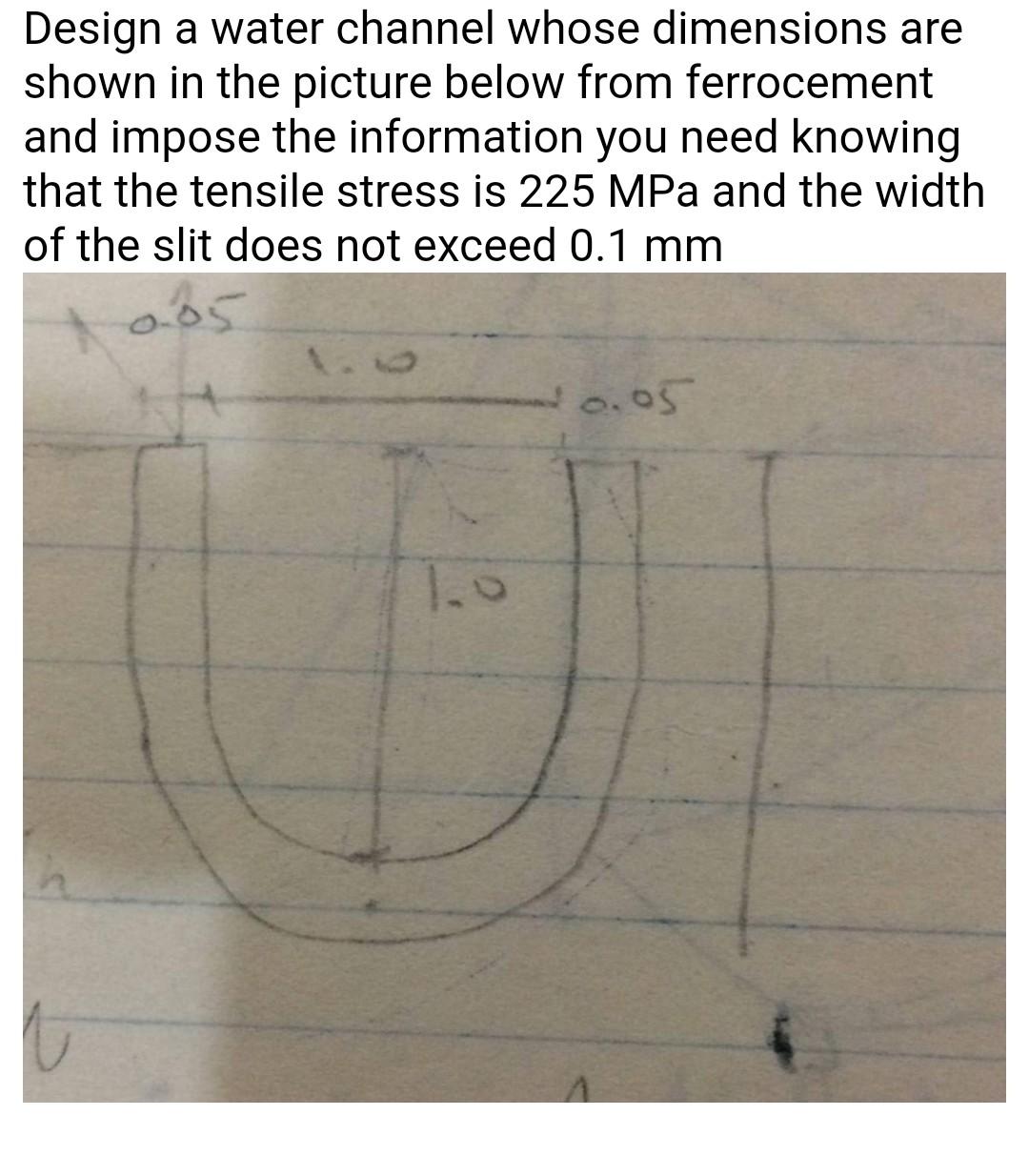 Solved Design a water channel whose dimensions are shown in | Chegg.com
