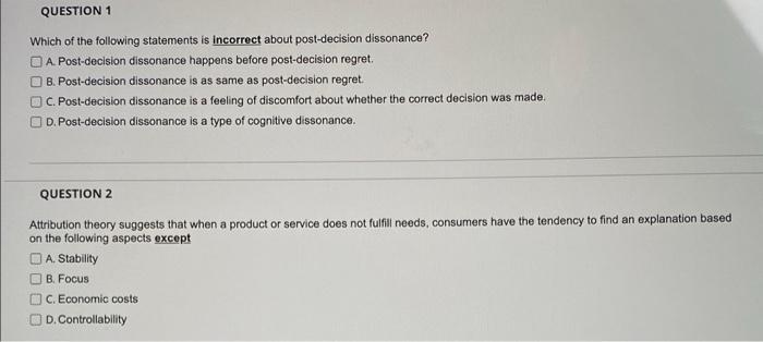 Solved QUESTION 1 Which of the following statements is | Chegg.com