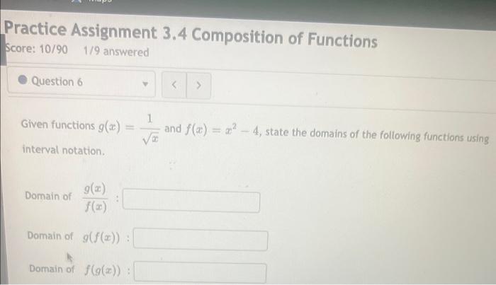 Solved Practice Assignment 3.4 Composition of Functions | Chegg.com