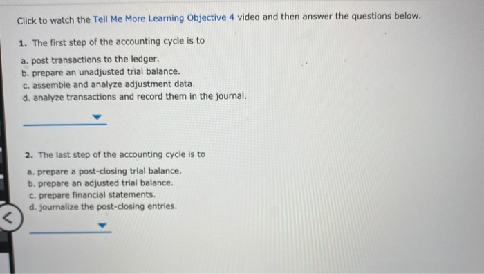 Solved Click to watch the Tell Me More Learning Objective 4 | Chegg.com