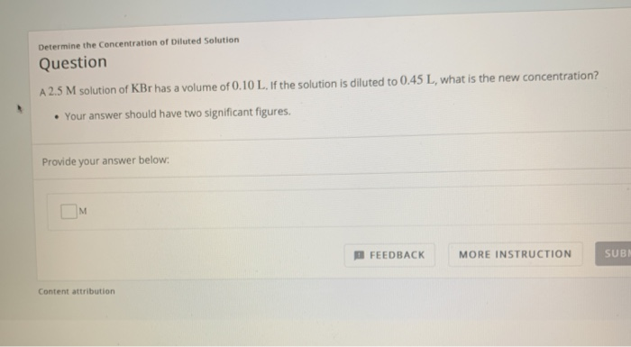 Solved Determine the Concentration of Diluted Solution | Chegg.com
