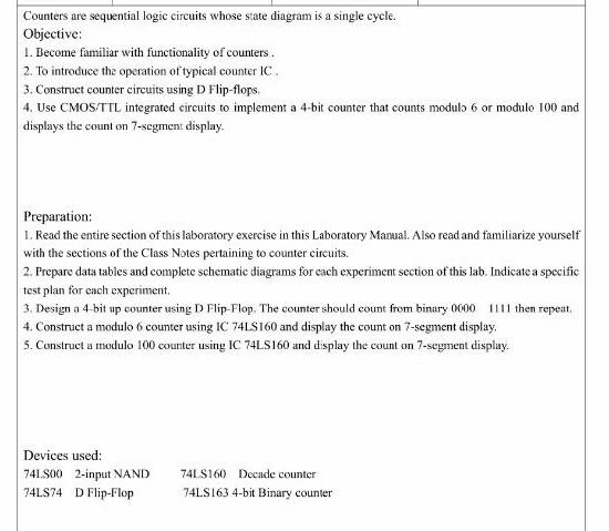 Solved Counters are sequential logic circuits whose state | Chegg.com