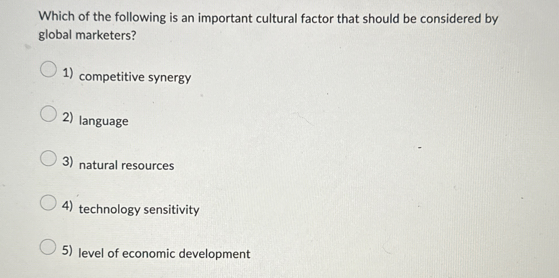 Solved Which of the following is an important cultural | Chegg.com