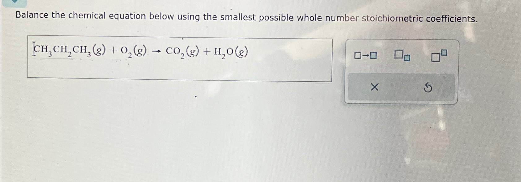 Solved Balance the chemical equation below using the | Chegg.com