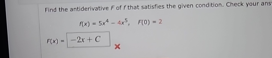 Solved Find the antiderivative F ﻿of f ﻿that satisfies the | Chegg.com