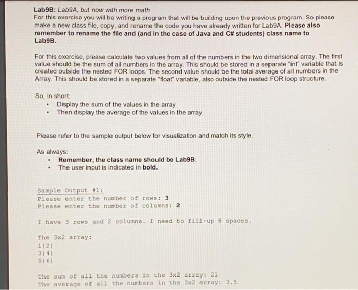 Solved Lab9B: Lab9A, but now with more math For this | Chegg.com