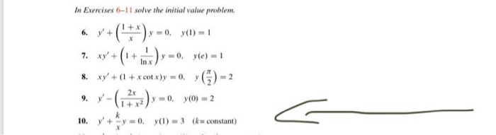 Solved In Exercises 6-11 solve the initial value problem. + | Chegg.com