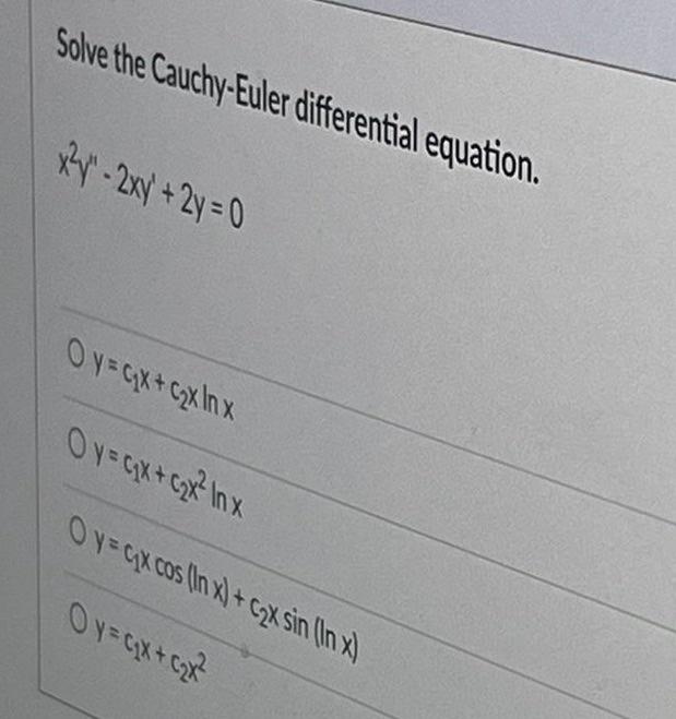Solved Solve the Cauchy-Euler differential equation. | Chegg.com