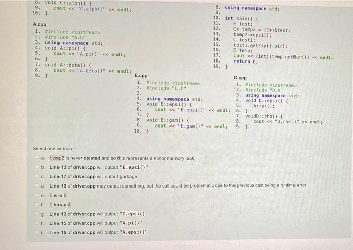Solved What is true given the class defined by this class | Chegg.com