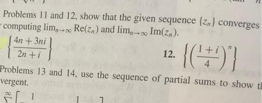Solved Problems 11 and 12 , show that the given sequence | Chegg.com