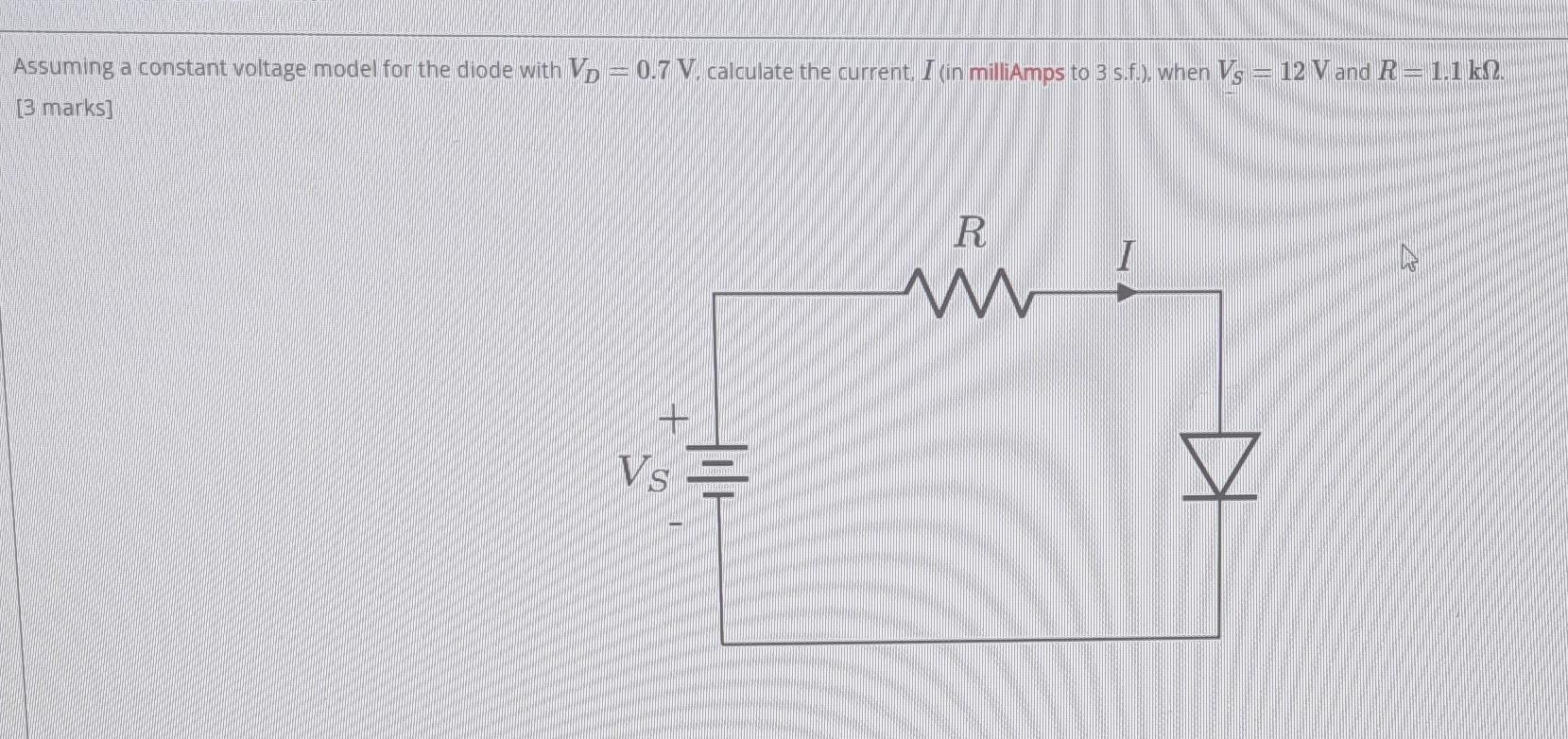 Solved Assuming a constant voltage model for the diode with | Chegg.com