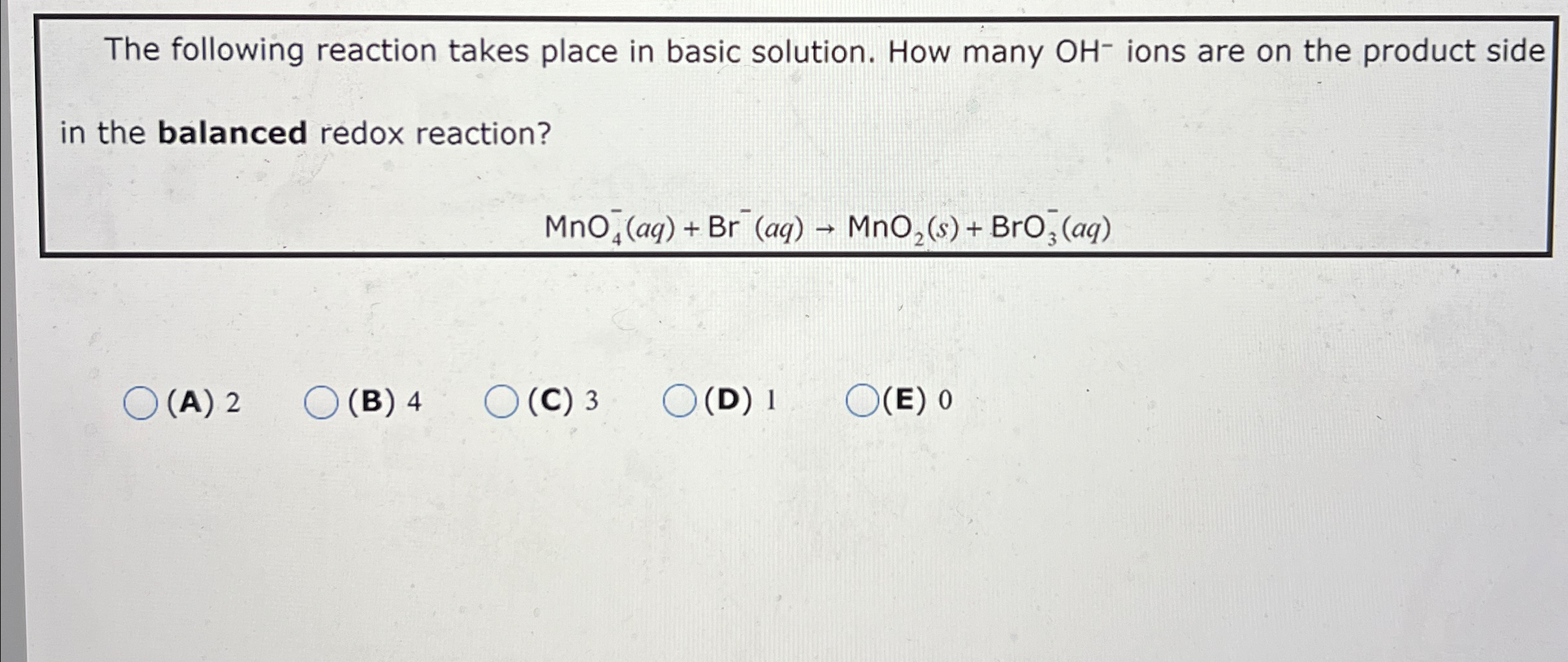 Solved The following reaction takes place in basic solution. | Chegg.com