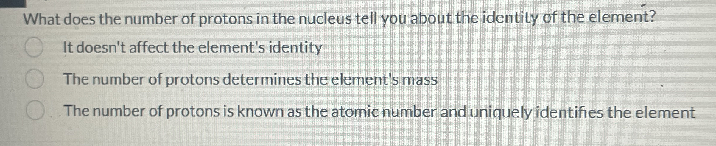 What does the number of protons in the nucleus tell | Chegg.com