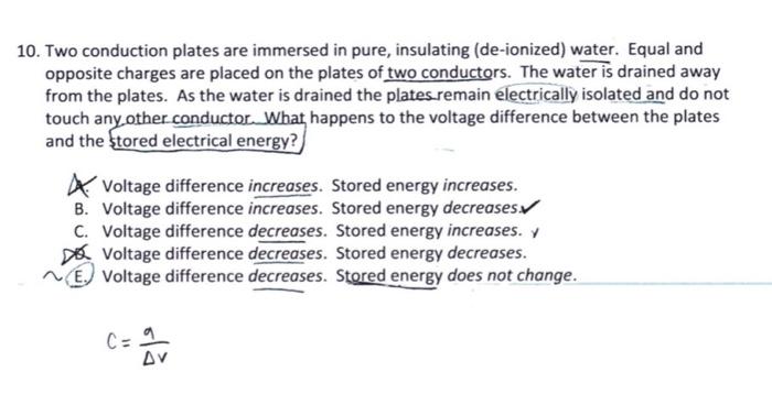 Solved 10. Two conduction plates are immersed in pure, | Chegg.com