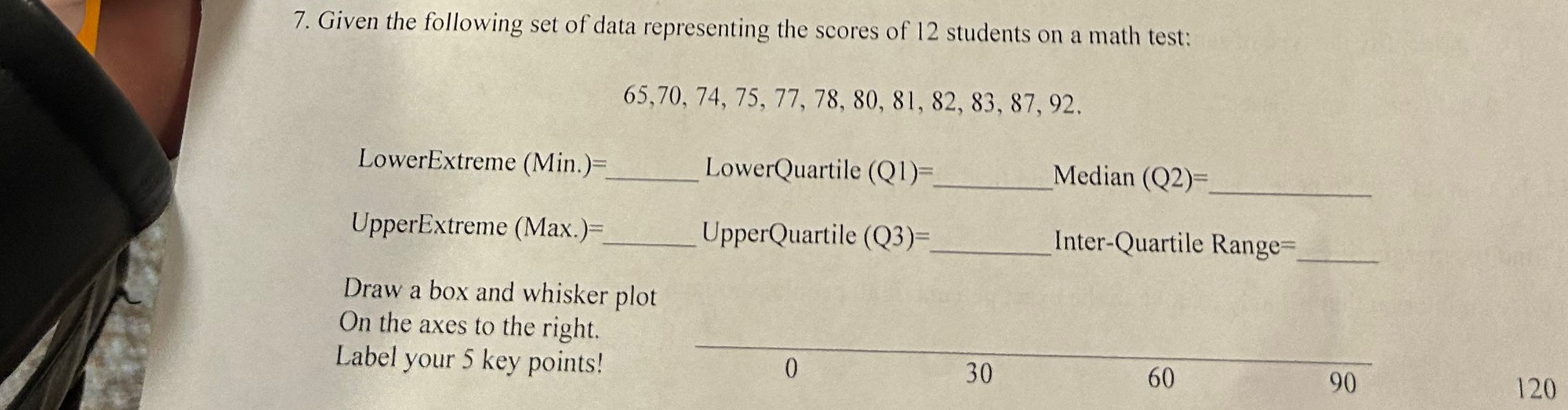 Solved Given the following set of data representing the | Chegg.com