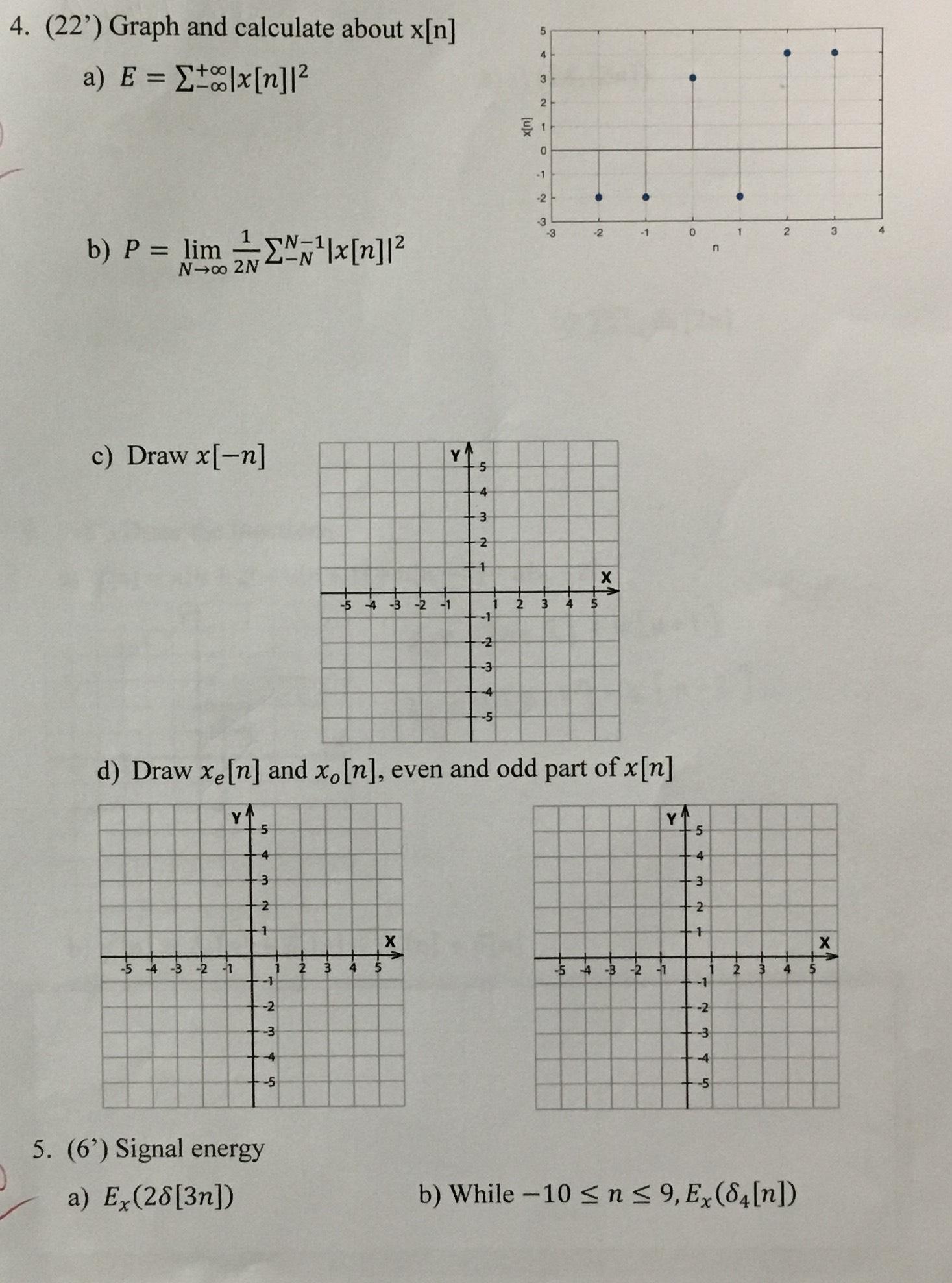 Solved Signals and systems(22') ﻿Graph and calculate about | Chegg.com