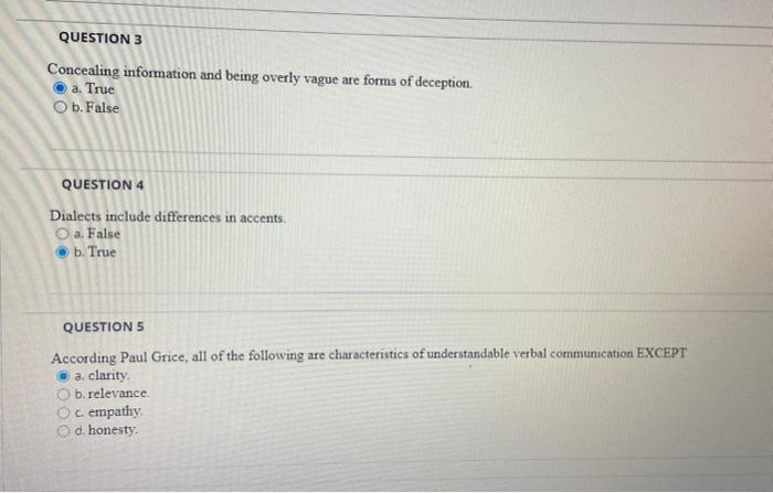 Solved QUESTION 3 Concealing information and being overly | Chegg.com