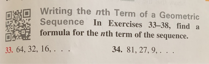 Solved a Writing the nth Term of a Geometric Sequence In | Chegg.com
