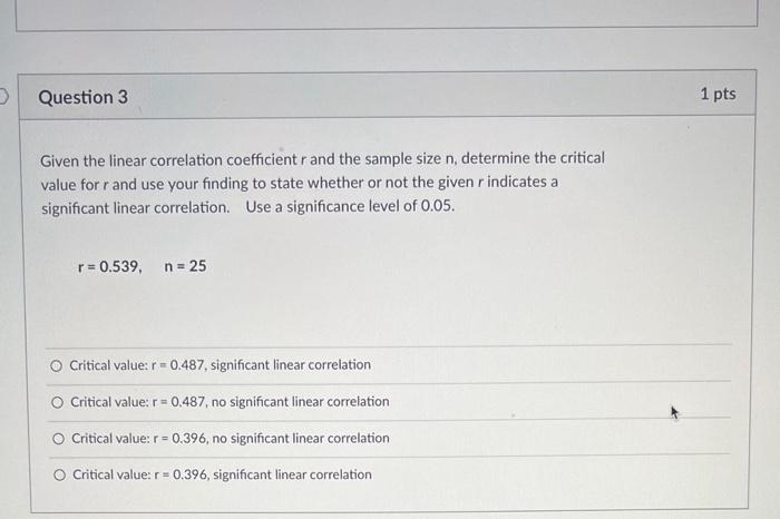 Solved Given the linear correlation coefficient r and the | Chegg.com