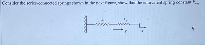 Solved Consider the series-connected springs shown in the | Chegg.com