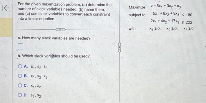 Solved For the given maximization problem, (a) determine the | Chegg.com