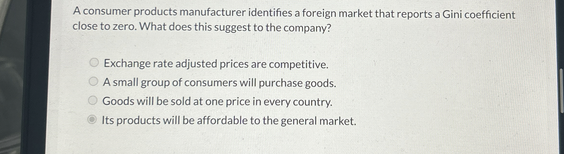 Solved A consumer products manufacturer identifies a foreign | Chegg.com