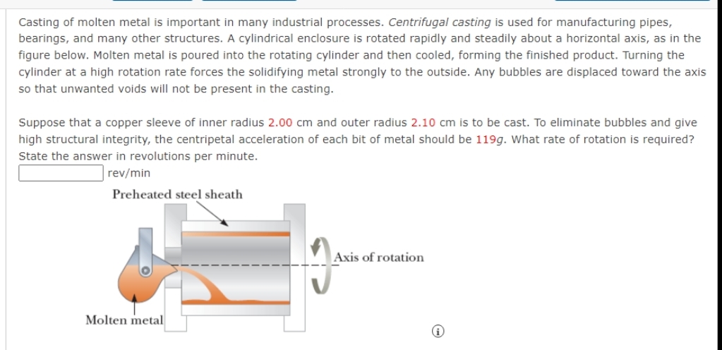 Solved Casting of molten metal is important in many | Chegg.com