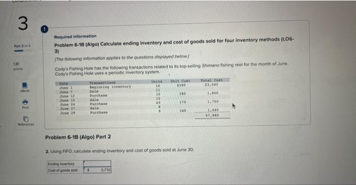Solved Required information Problem 6-1B (Algo) Calculate | Chegg.com