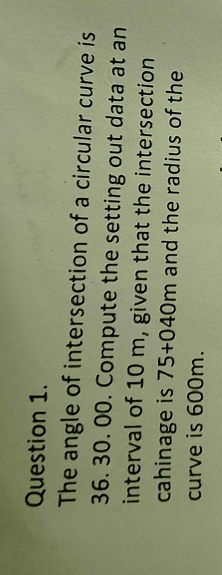 Solved Question 1.The angle of intersection of a circular | Chegg.com