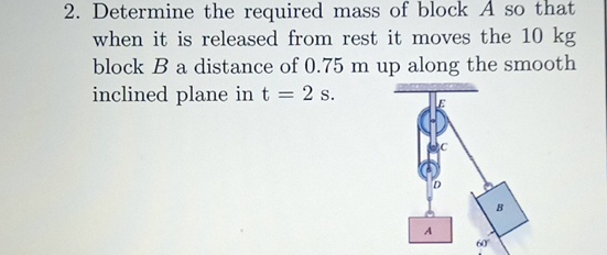 Determine the required mass of block A ﻿so that when | Chegg.com