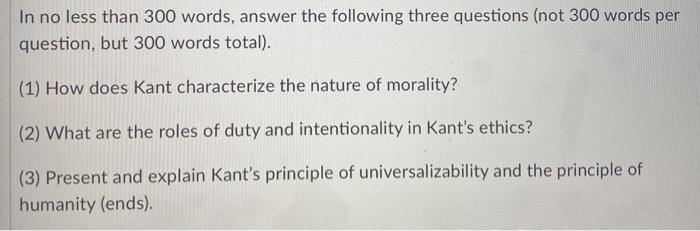 Solved In no less than 300 words, answer the following three | Chegg.com