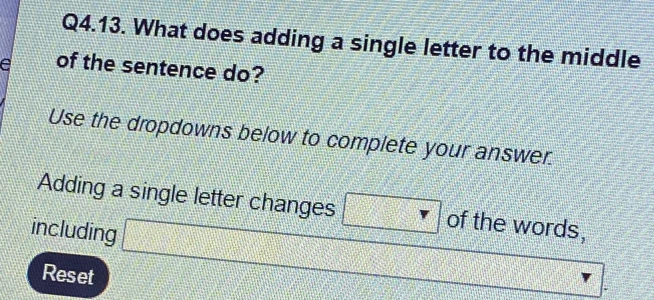 Solved Q4.13. ﻿What does adding a single letter to the | Chegg.com