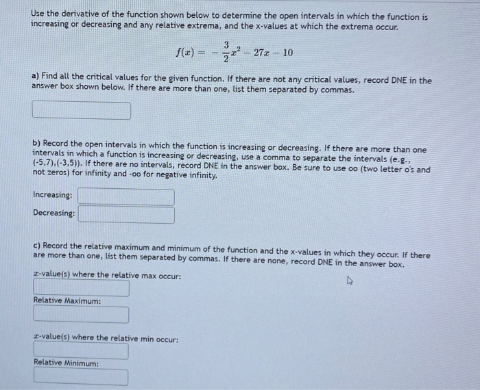 Solved Use the derivative of the function shown below to | Chegg.com