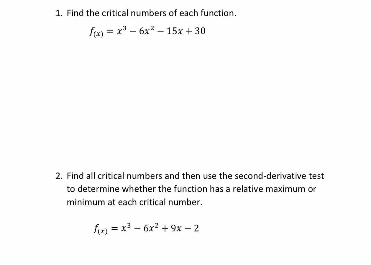 Solved Find the critical numbers of each | Chegg.com